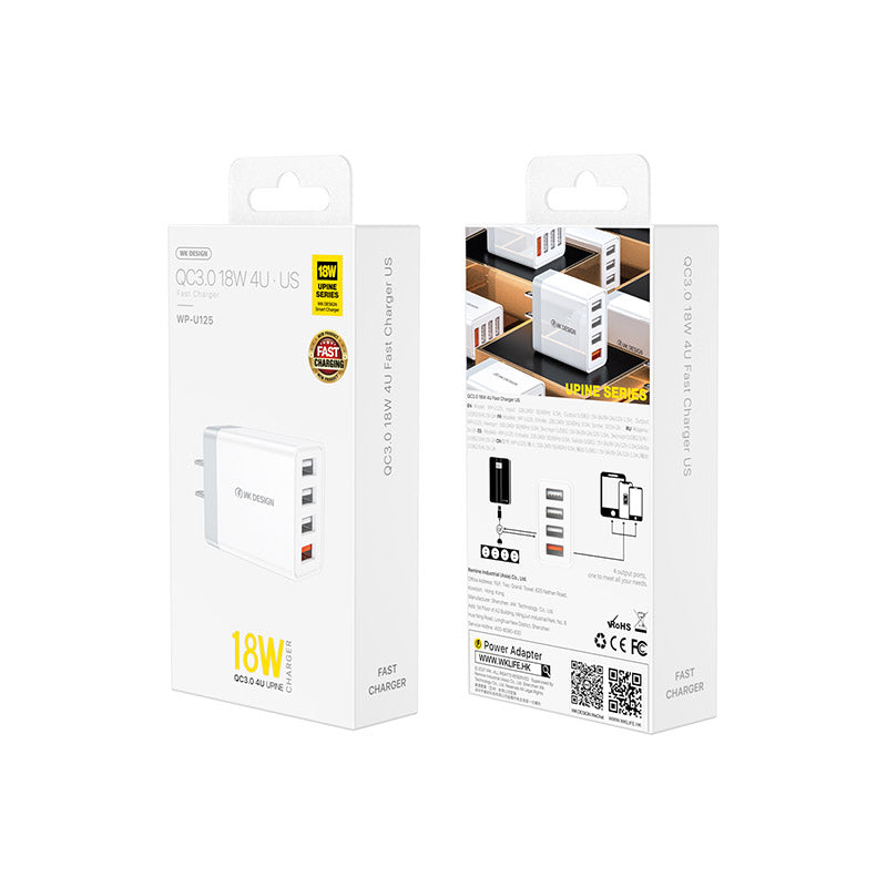 WeKome WP-U125 Upine Series 4U QC3.0 18W Fast Charger – hyselec